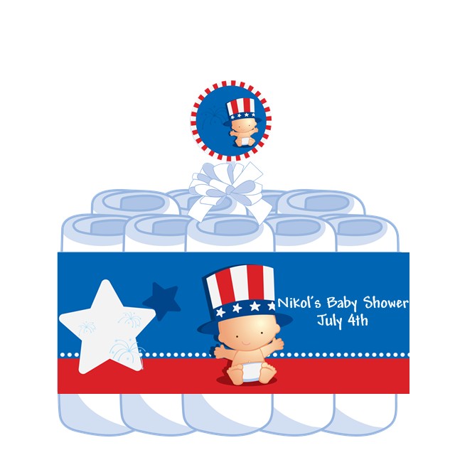 Fourth Of July Little Firecracker Baby Shower Diaper Cake | Fourth Of ...
