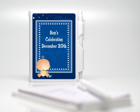 Hanukkah Baby Notebook Favor | Baby Shower Notebook Favors