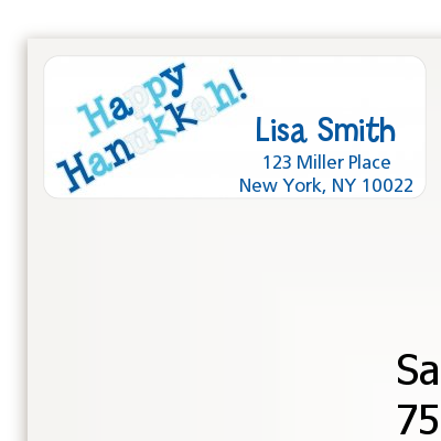 Happy Hanukkah Hanukkah return address labels | Hanukkah return address ...