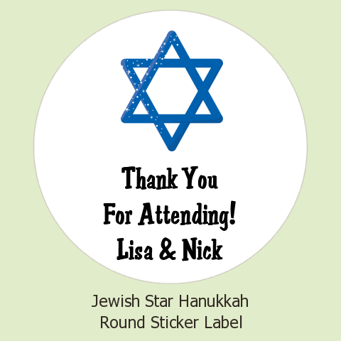 Jewish Star Personalized sticker labels | Jewish Star Hanukkah sticker ...