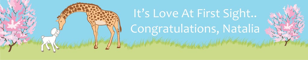 Lamb & Giraffe Baby Shower Banners | Baby Shower Banners