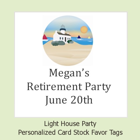 Retirement Party Favor Tags | Lighthouse Favor Tags