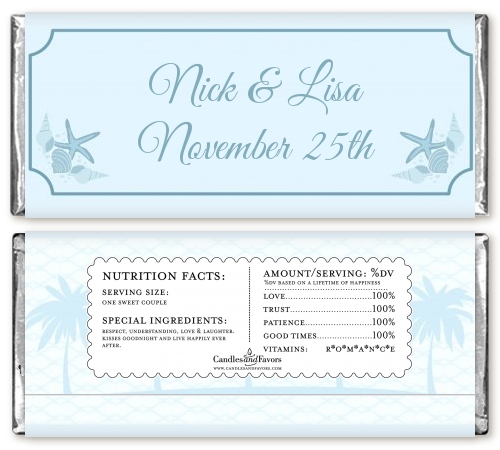 Modern Beach Blue Party, Decorations, Ideas |s Candy Bar Wrappers ...