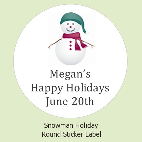 Snowman Personalized sticker labels | Snowman Christmas sticker labels