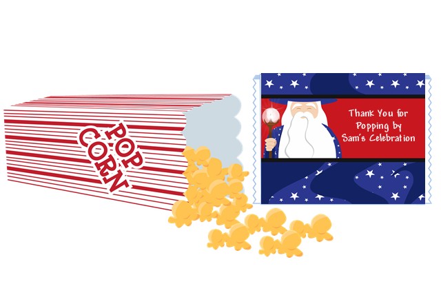 Wizard Birthday Party Popcorn Wrappers | Birthday Party Popcorn Wrappers