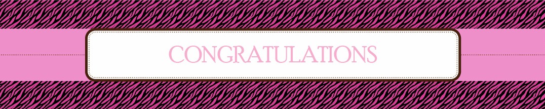 Zebra Print Pink & Black Birthday Party Banners | Birthday Party Banners