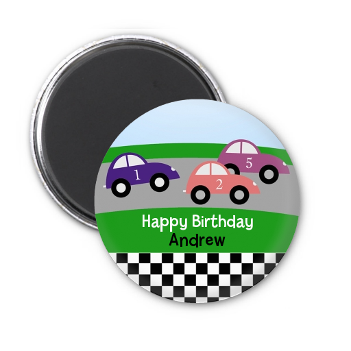 Race Car - Personalized Birthday Party Magnet Favors