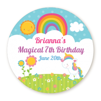 Rainbow Unicorn Personalized sticker labels | Rainbow Unicorn Birthday ...