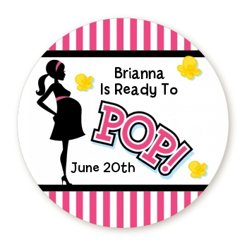Ready To Pop Pink Personalized sticker labels | Ready To Pop Pink Baby ...