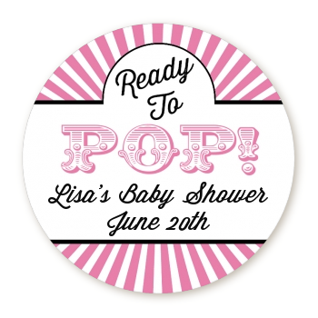 Ready To Pop Pink Stripes Personalized sticker labels | Ready To Pop ...