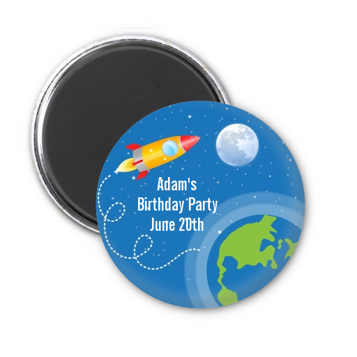 Rocket Ship - Personalized Birthday Party Magnet Favors