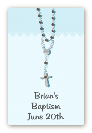 Rosary Beads Blue - Custom Large Rectangle Baptism / Christening ...