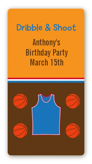 Basketball Birthday Party rectangular sticker labels | Basketball Hand ...
