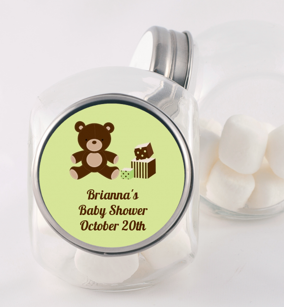 Teddy Bear Neutral Baby Shower Candy Jars | Candles & Favors