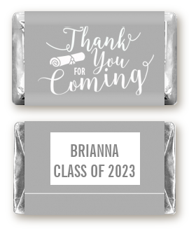 Thank You For Coming Gray Graduation Party miniature candy bar wrappers