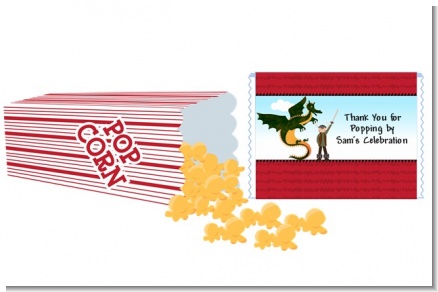 Dragon and Vikings Birthday Party Popcorn Wrappers | Birthday Party ...