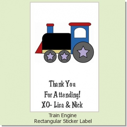 Engine Birthday Party rectangular sticker labels | Engine Hand ...