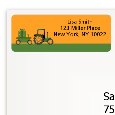 Tractor Truck Baby Shower return address labels | Baby Shower return ...
