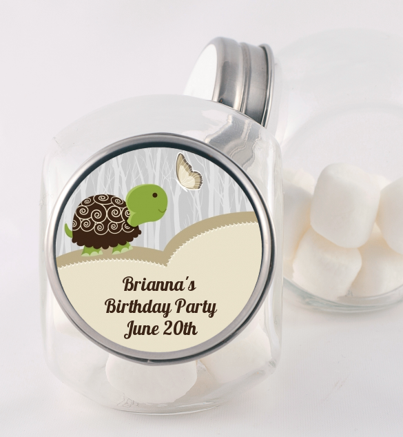 Turtle Neutral Birthday Party Candy Jars | Candles & Favors