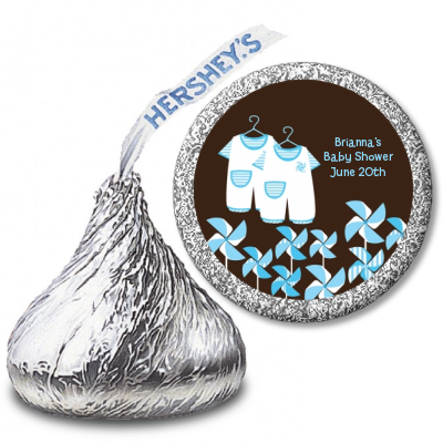 Twin Little Boy Outfits Hershey kiss stickers | Candles & Favors