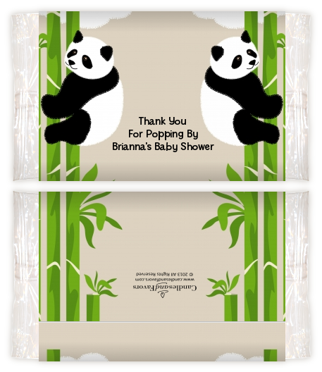 Twin Pandas Baby Shower Popcorn Wrappers | Baby Shower Popcorn Wrappers