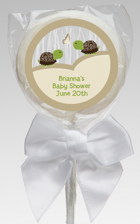 Twin Turtles Baby Shower lollipop favors | Twin Turtles lollipop favors