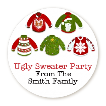 Ugly Sweater Party Personalized sticker labels | Ugly Sweater Party ...