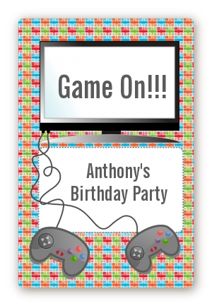 Video Game Time - Custom Large Rectangle Birthday Party Sticker/Labels