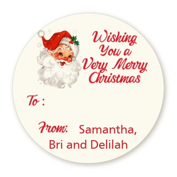 Vintage Santa Personalized sticker labels | Vintage Santa Christmas ...