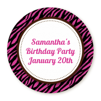 Zebra Print Pink & Black Personalized sticker labels | Zebra Print Pink ...